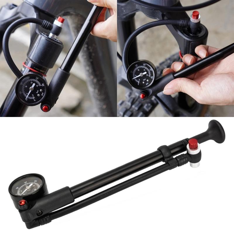 300PSI High Pressure Shock Pumps Front Fork Pumps with Gauge Bicycles Suspension Air Pumps for ...