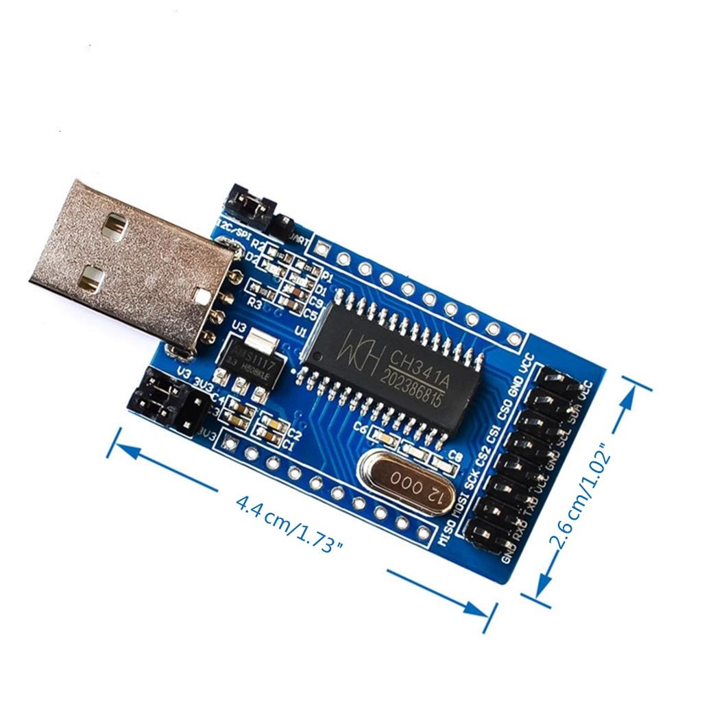 USB to UART IIC ISP I2C CH341 Programmer Converter Parallel Port Converter On-board EPP/MEM ...