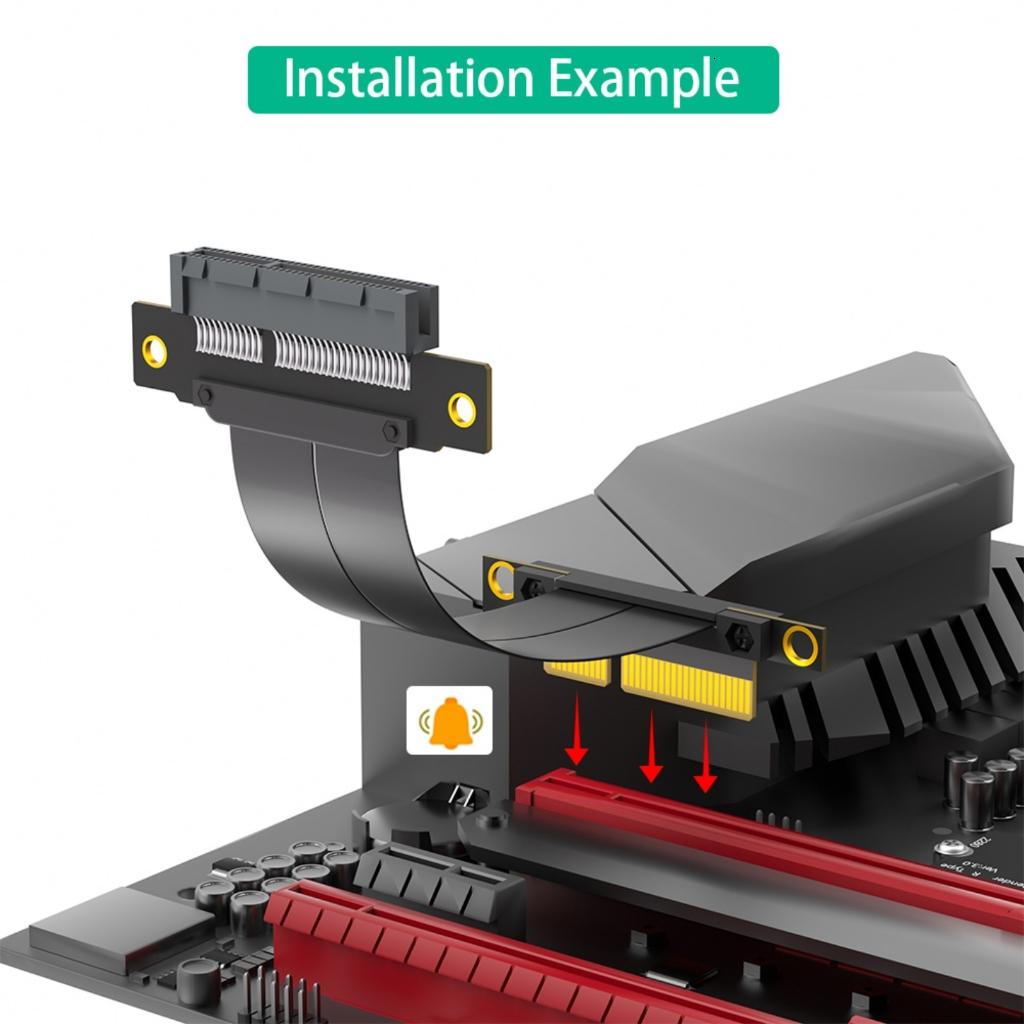 PCIE 4X Cable PCIE4.0 Risers Card 180 Degree to 90 Degree Flat ...