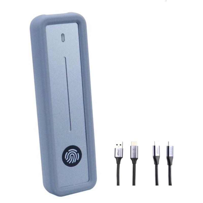 NVMe/SATA SSD Enclosure Box External Solid Disk Storage Fingerprint ...