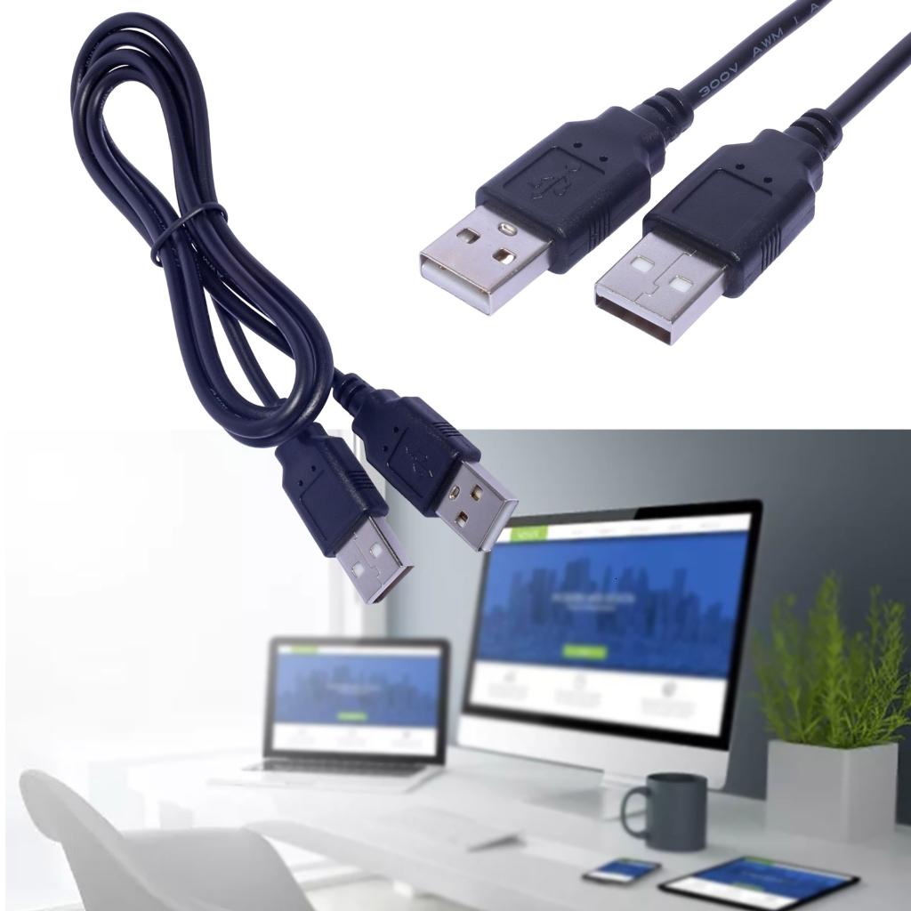 Black USB A Male to USB Male Cable Power Supply Copper Wire 100cm/39 ...