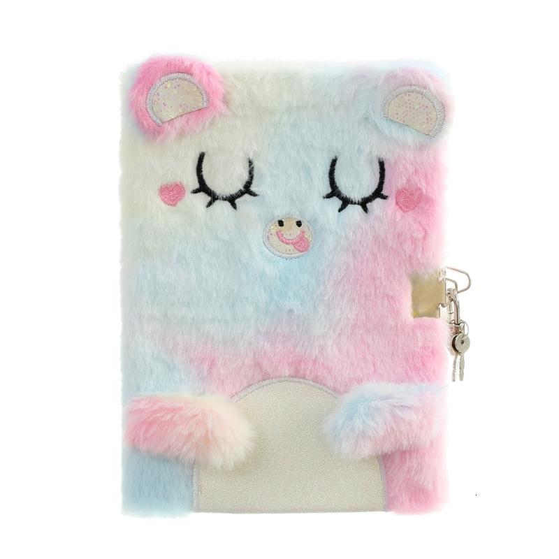 Cartoon Plush Secret Diary with Lock and Keys, Kids Journal Notebook ...
