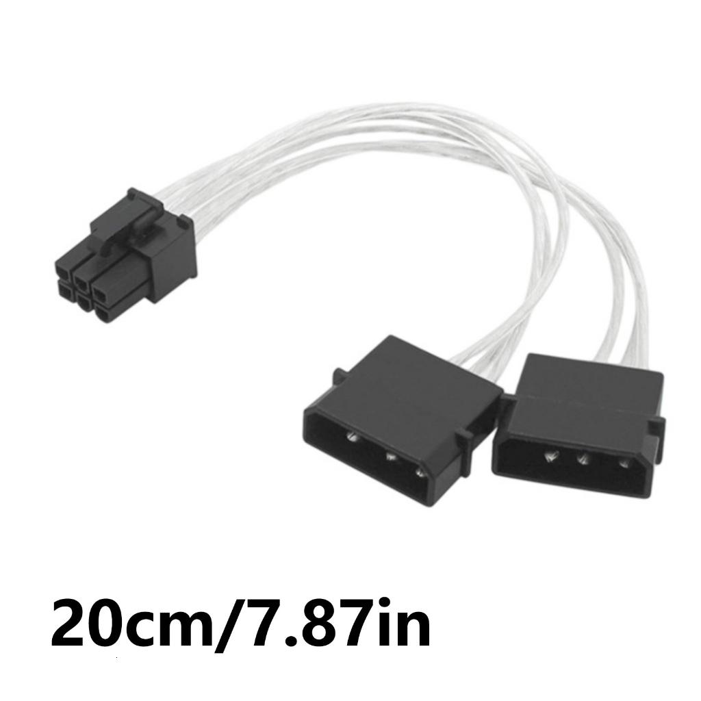 IDE Double 4PIN Male to 6 Pin Female Power Connectors to 6 PIN Cable ...