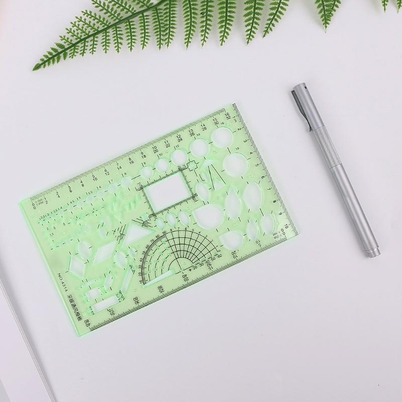 Rectangle Circle Shape Geometric Drawing Tool Template Ruler Student ...