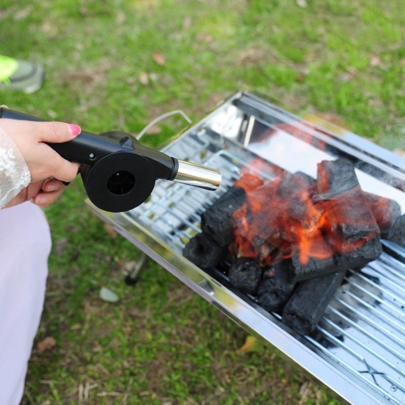 Outdoor Cooking Portable Manual Air Blower BBQ Fan Mini Hand Crank Air ...