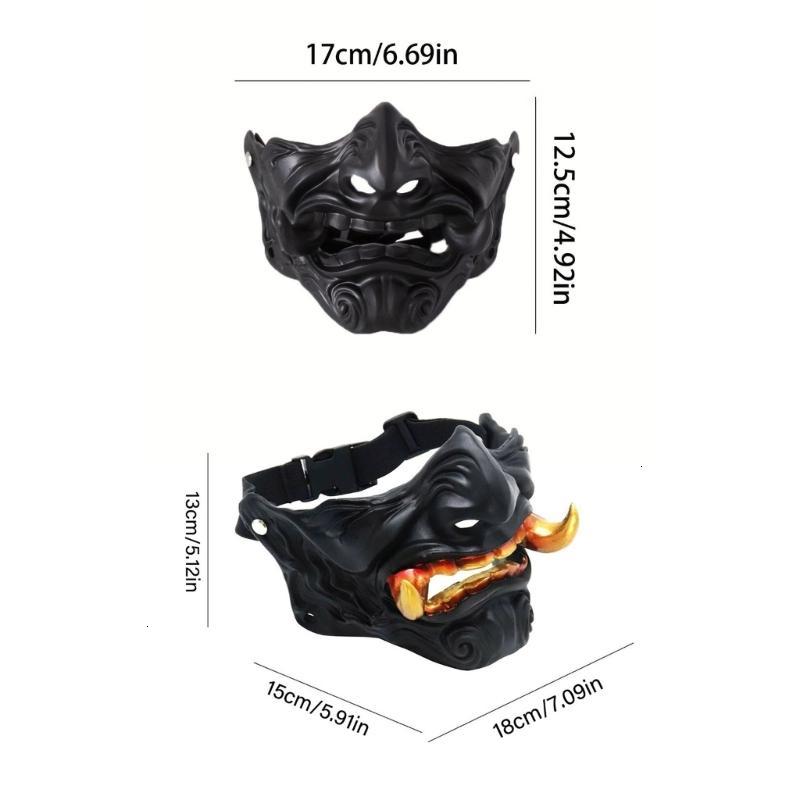 Realistic Japanese Oni Mask Cosplays Property With 3D Printed Fangs For ...