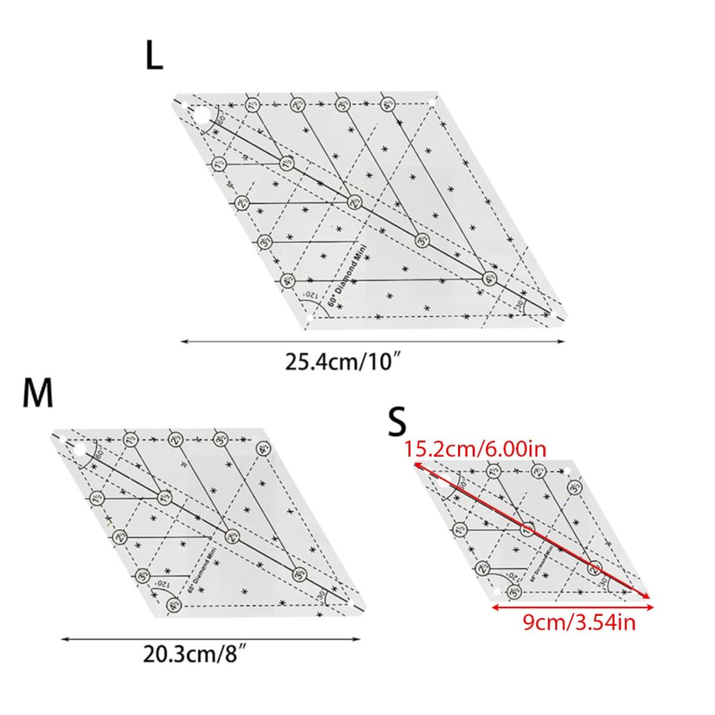 Clear Patchwork Ruler 60 Degree Quilting Template Sewing Ruler | Lazada