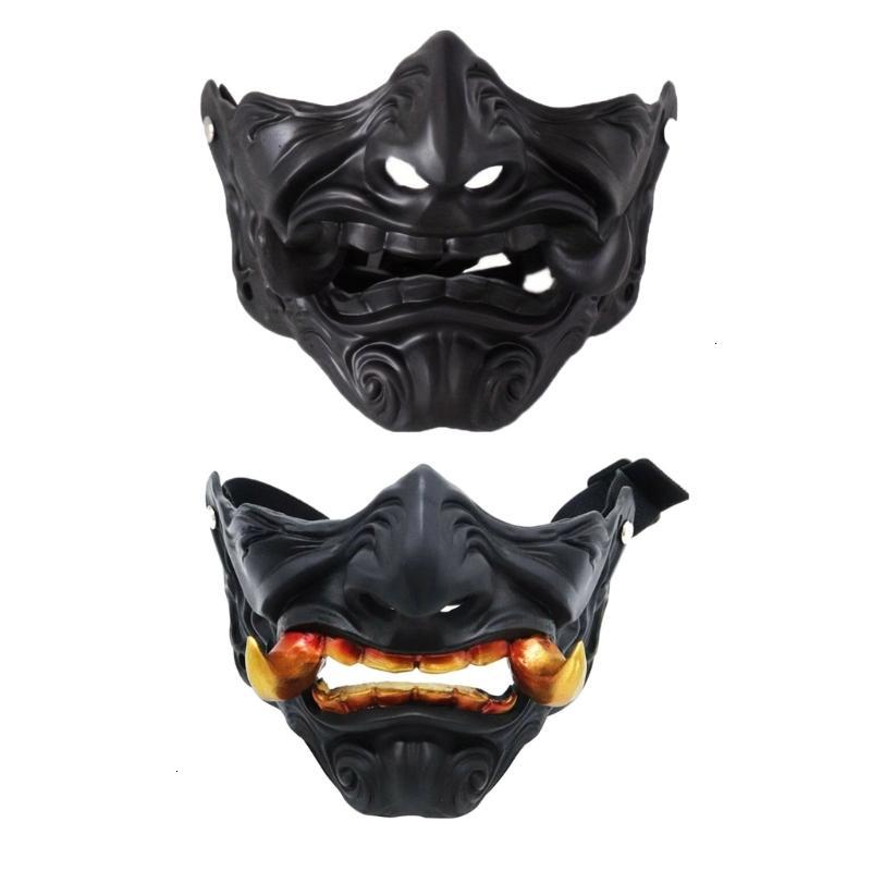 Realistic Japanese Oni Mask Cosplays Property With 3D Printed Fangs For ...