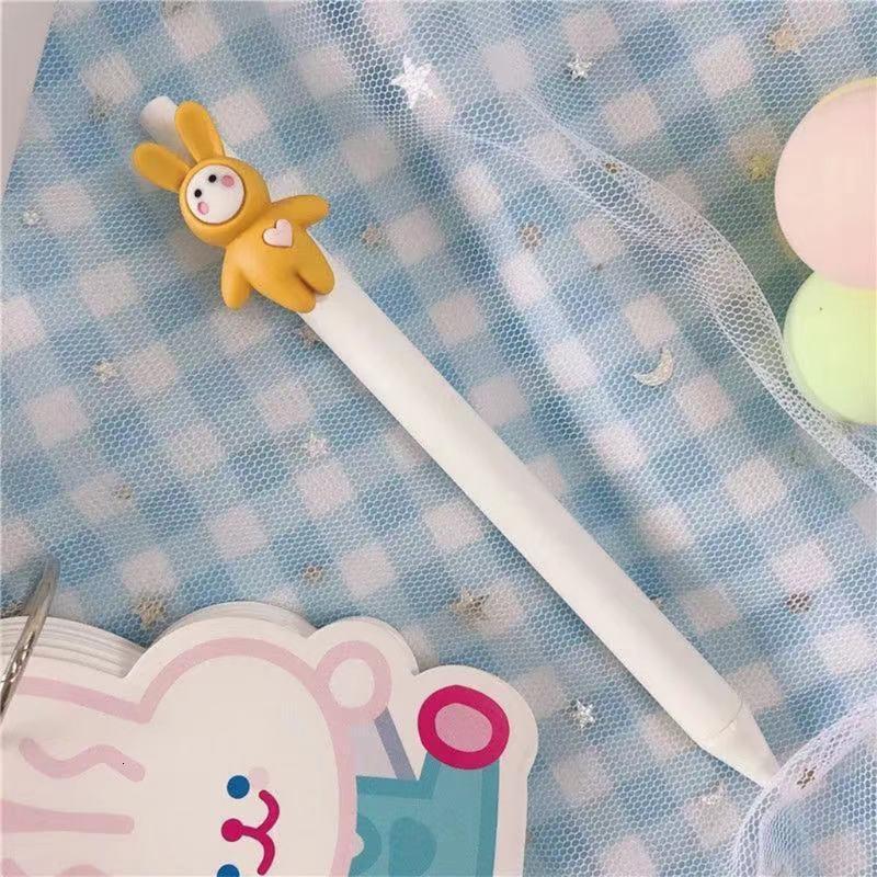 Cute 0.5mm Retractable Gel Pen Cartoon Rabbit Refillable Black Gel Pen ...