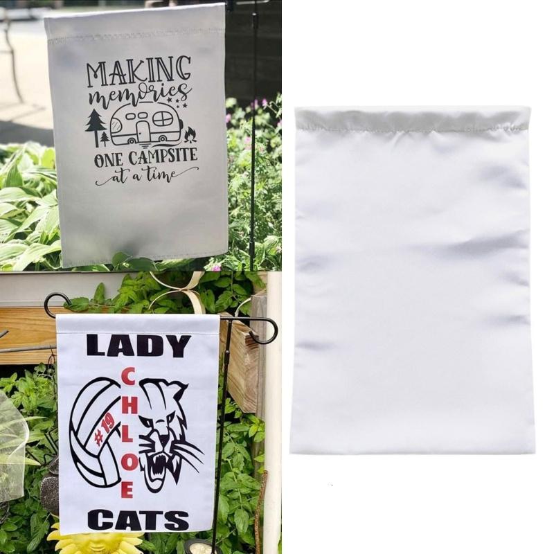 White Yard Flags DIY Polyester Banners Flag Heat Transfer Vinyls ...