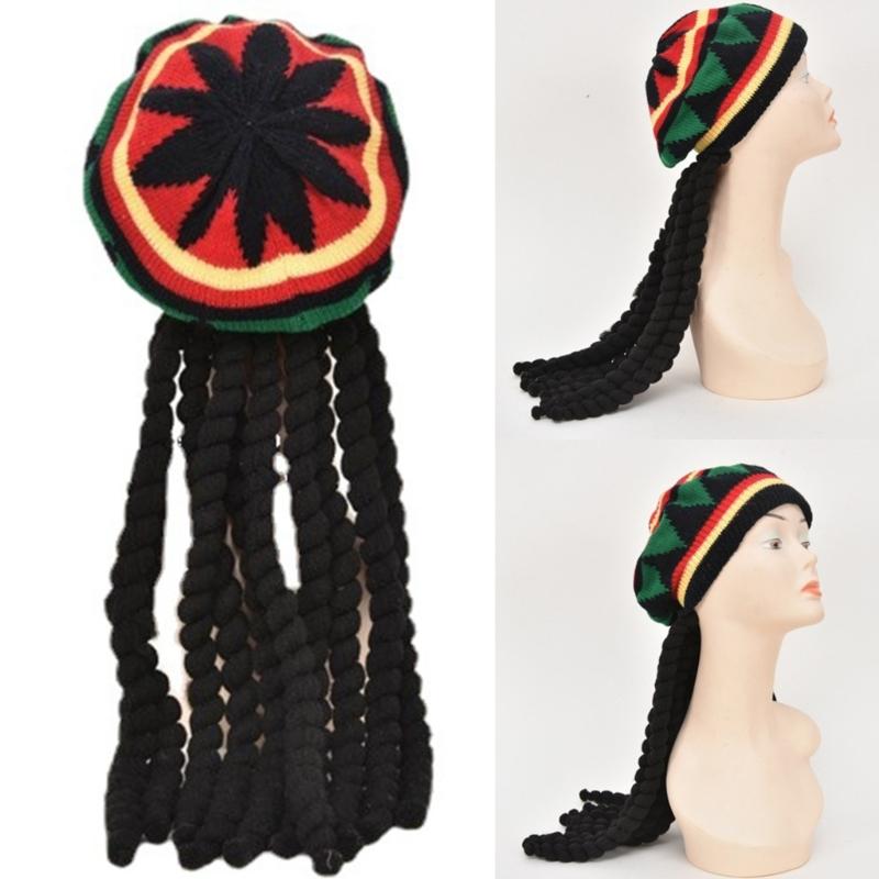 Dreadlocks Braid Hat for Adult Unisex Reggae Beanies Hat Stretchy Skull ...