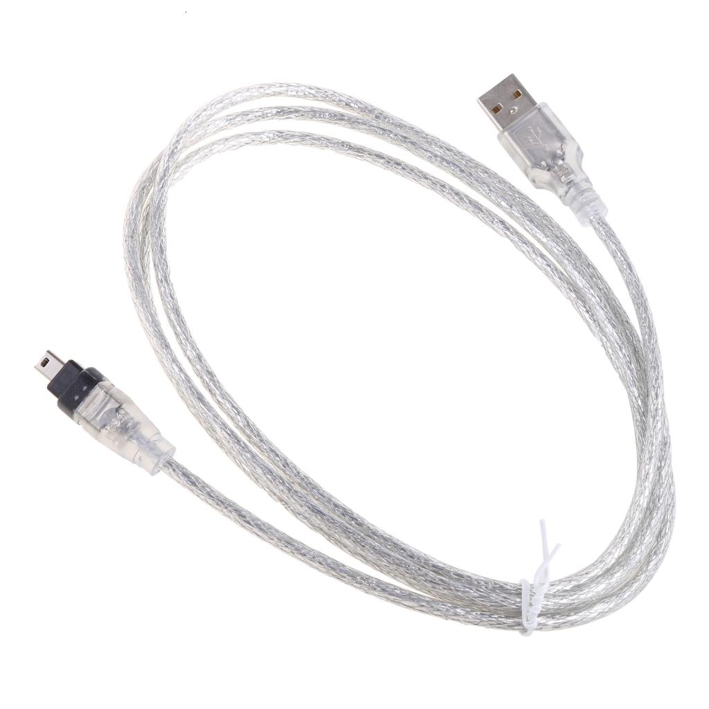 USB Data Cable, iEEE 1394 4 Pin to USB Mini Plug Firewire Cord for Mini ...