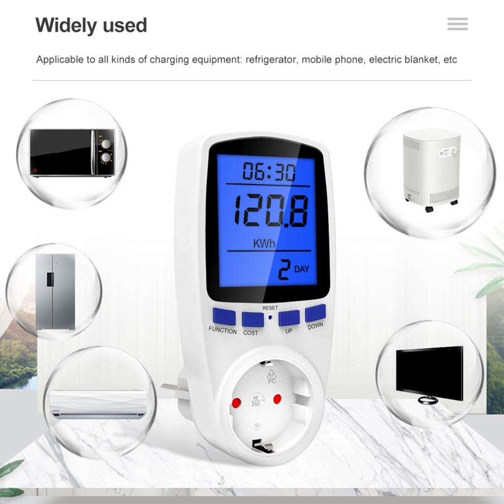 Digital Power Meter Energy Consumption Meter Measuring Outlet LCD ...