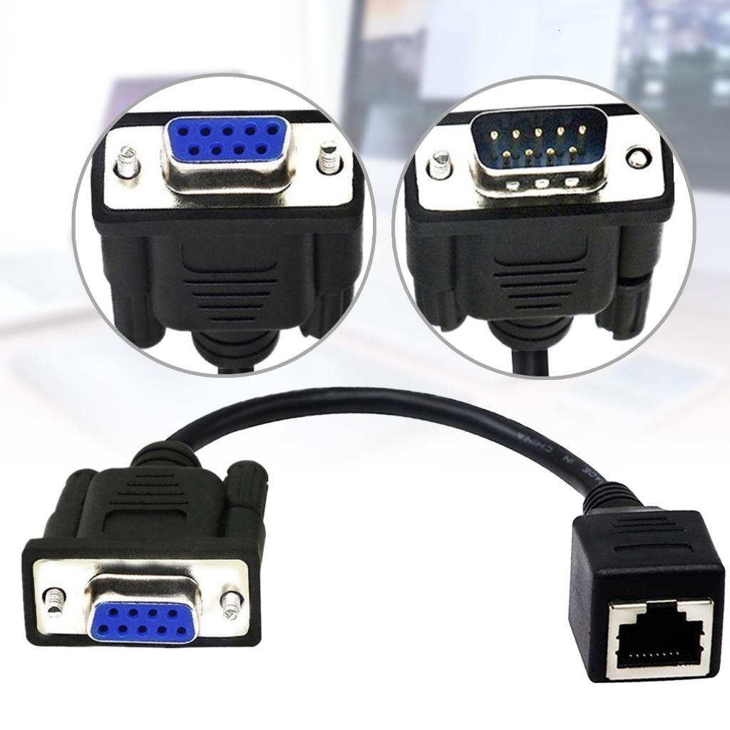 RS232 DB9 to RJ45 Adapters DB9 9Pin Connectors Female & Male to RJ45 ...