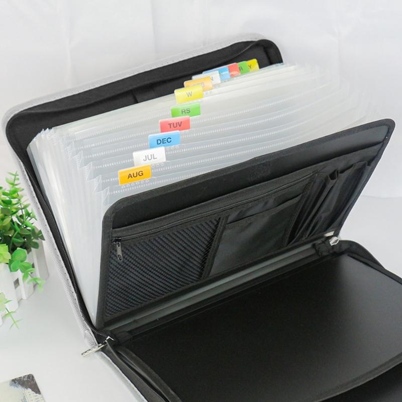 13 Pocket Document Case with Handle, Expanding Document Folder Business ...