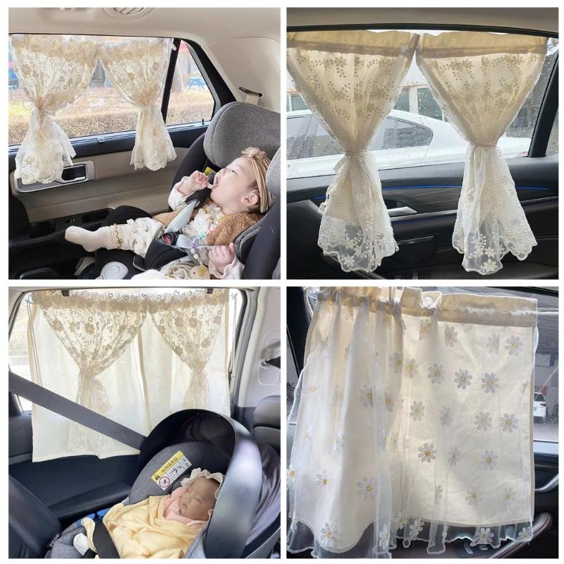Cotton Vehicle Window Drape Auto Window Screen Embroidery Flower Car ...