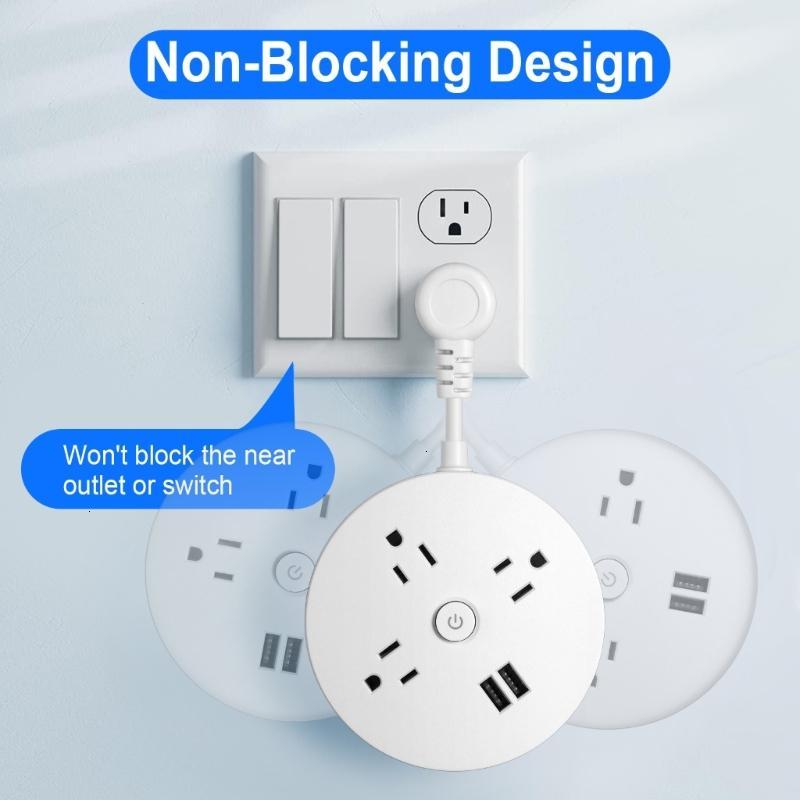 Power Panel Multifunction Wall Mount Socket Wall Outlet Extender with ...