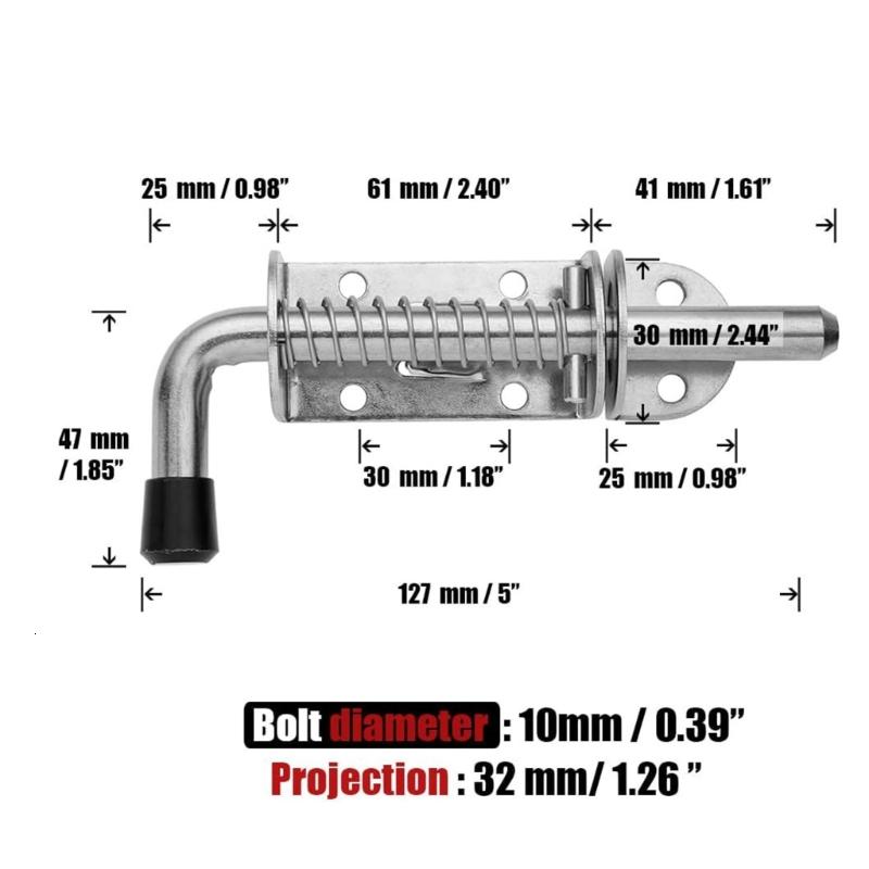 1/2pcs Spring Loaded Latches Pins Heavy Duty Sliding Door Lock ...