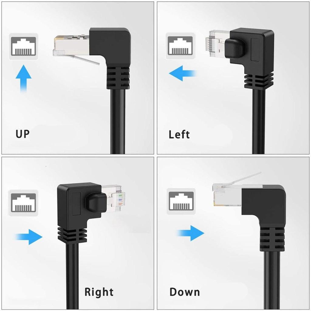 Cat6 Ethernet Extender Cable 5 Angled Design FTP Shielded RJ45 Adapter ...