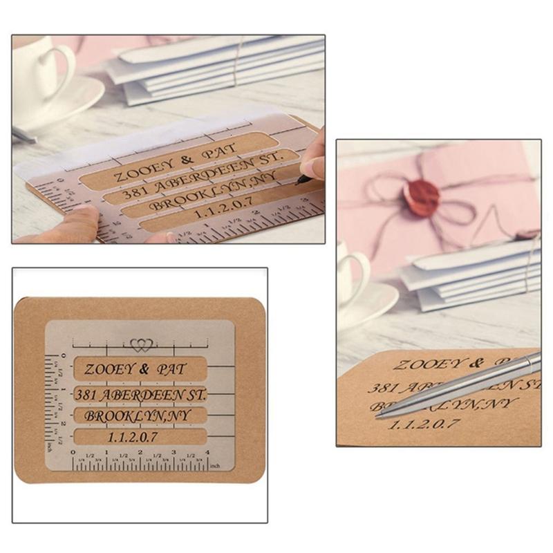 4 Pcs Craft Addressing Guide Notebook Multi-use Letter Envelope Stencil ...