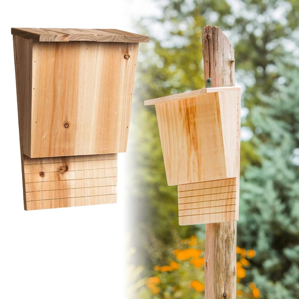 Wood Bat Box Classical Single Chamber Bat House Outside Bat Box for ...