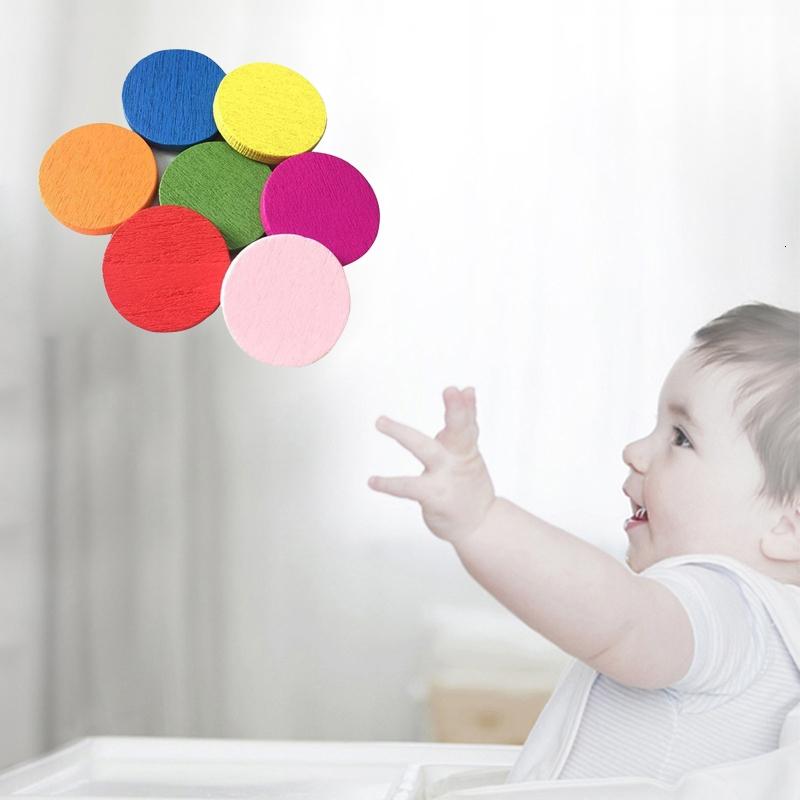 50pcs Colorful Round Counters Wood Counting Chips Markers for Preschool ...
