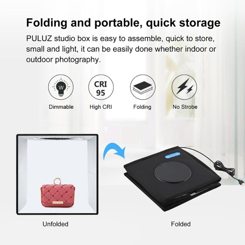 25cm Folding Portable Photo Lighting-Studio Shooting Tent LED Light Box ...