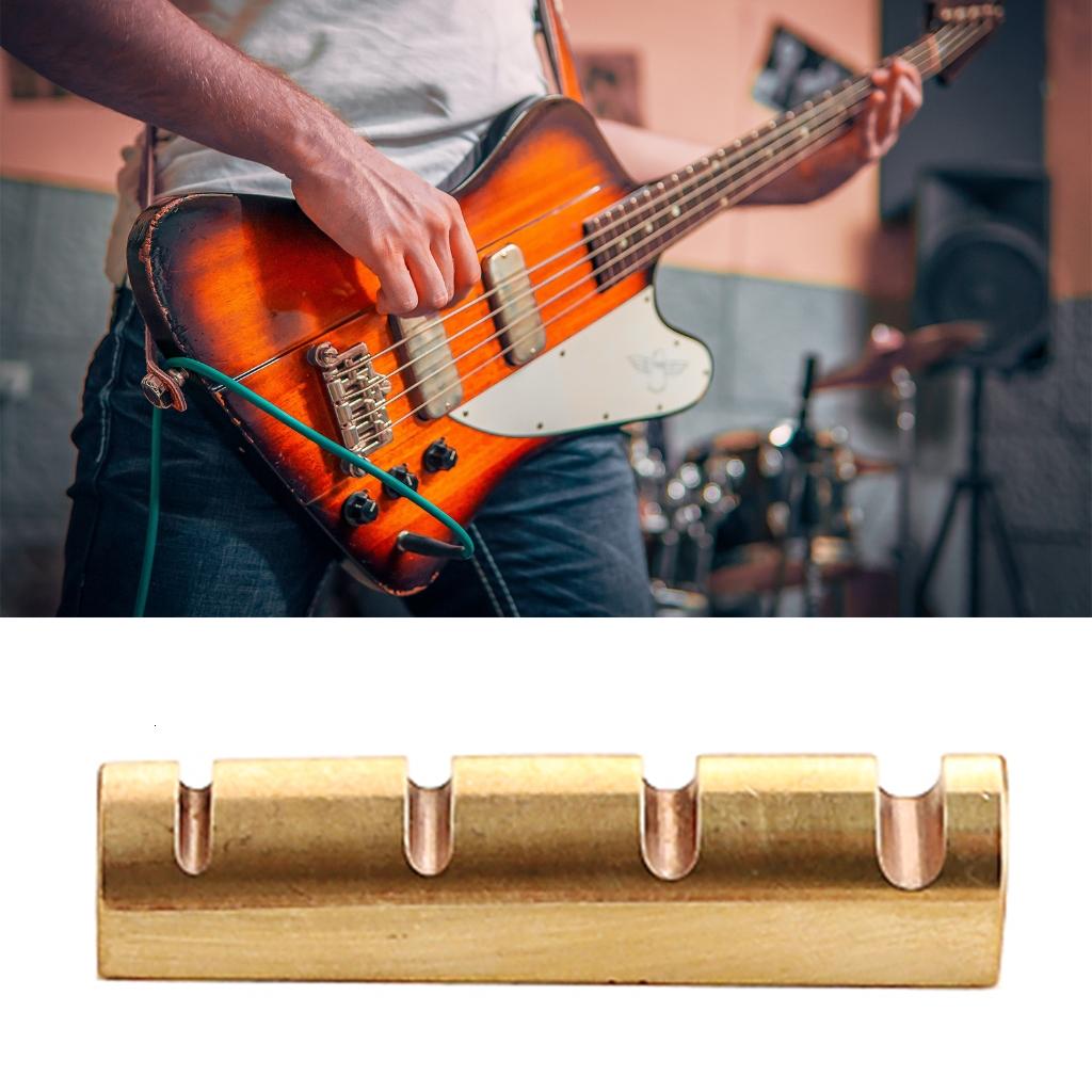 4 String Slotted Electric Bass Guitar Top Nut Saddle lacement Bass ...