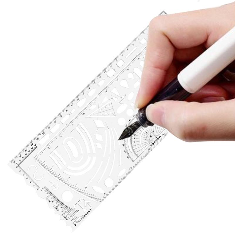 Geometric Ruler Military Protractors Drawing Template Measuring Tool ...