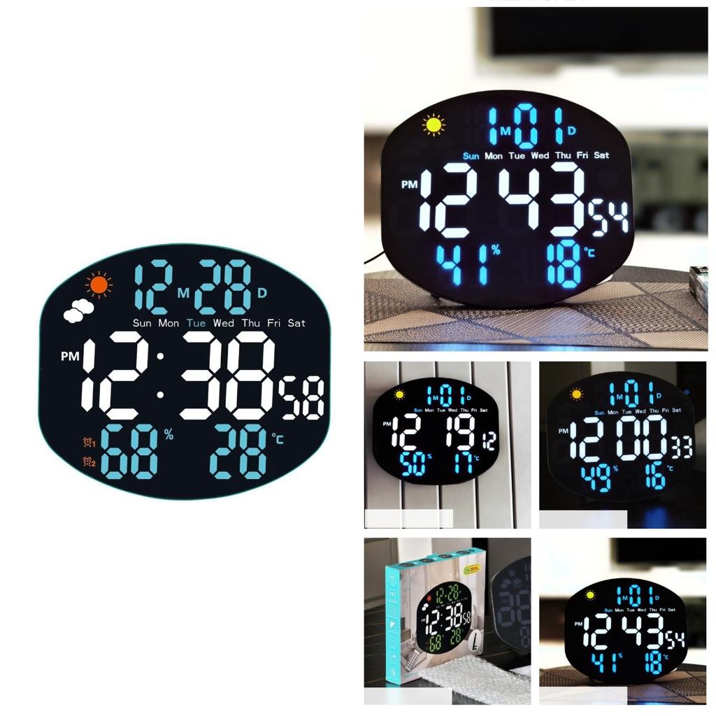 USB Alarm Clock Large LED Digital Wall Clock Remote Control Automatic ...