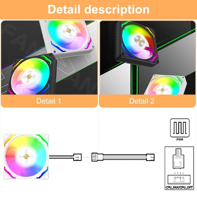 90mm ARGB LED Fan With PWM Control ARGB LED Lights Optimal Airflows ...