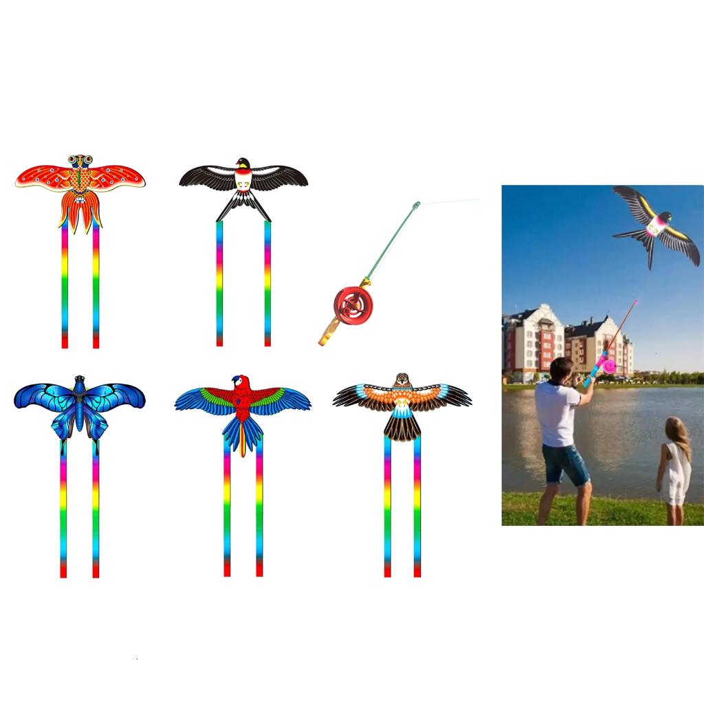 Long Tail Dynamic Wing Kites with Fishing Rod Line Dynamic Swallow ...