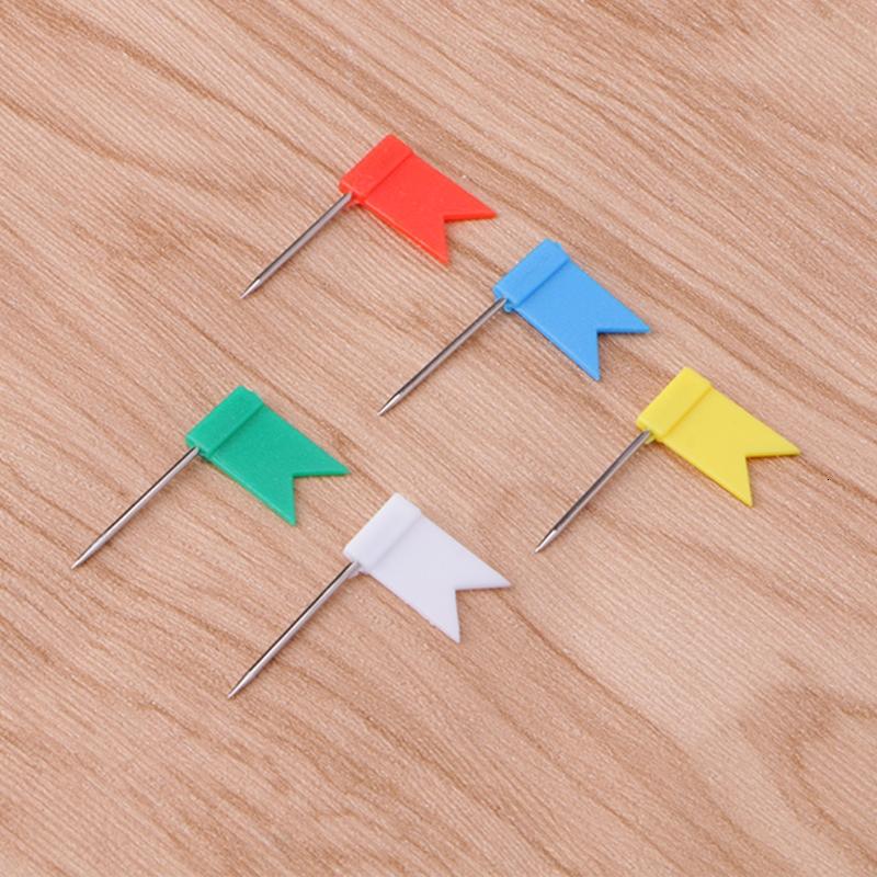 30PCS Flag Marker Shape Map Pins Cork Notice Board Push Pin Assorted ...