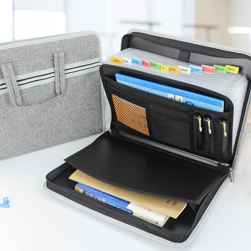 13 Pocket Document Case with Handle, Expanding Document Folder Business ...