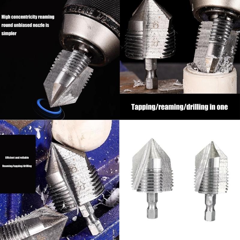 Electric Drill PVC Pipe Threader Kit PVC Thread Maker Tool for Electric ...