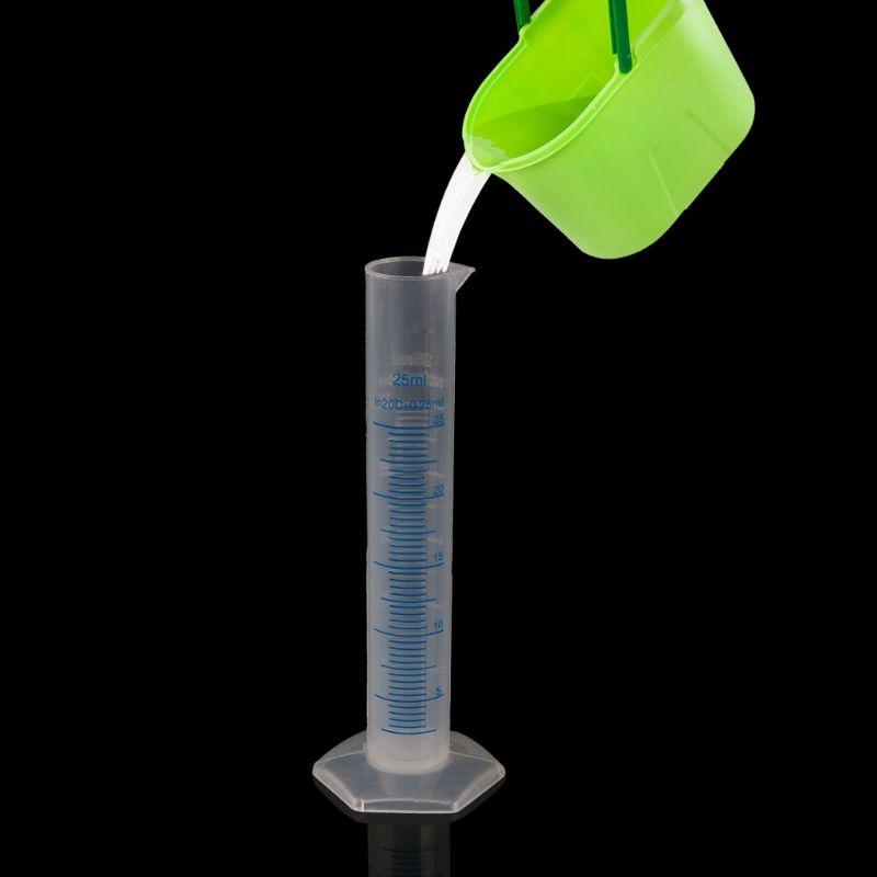 25mL Measuring Cylinder Laboratory Test Graduated Liquid Trial Tube Jar ...