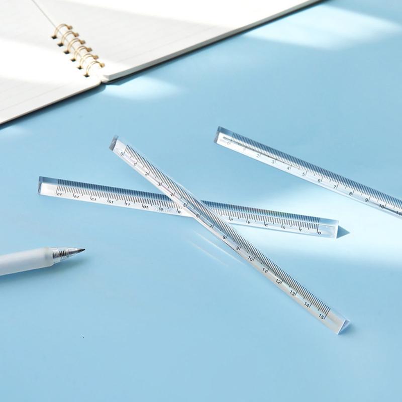 Portable Acrylic Straight Ruler Three-sided Ruler Accurate Mathematics ...