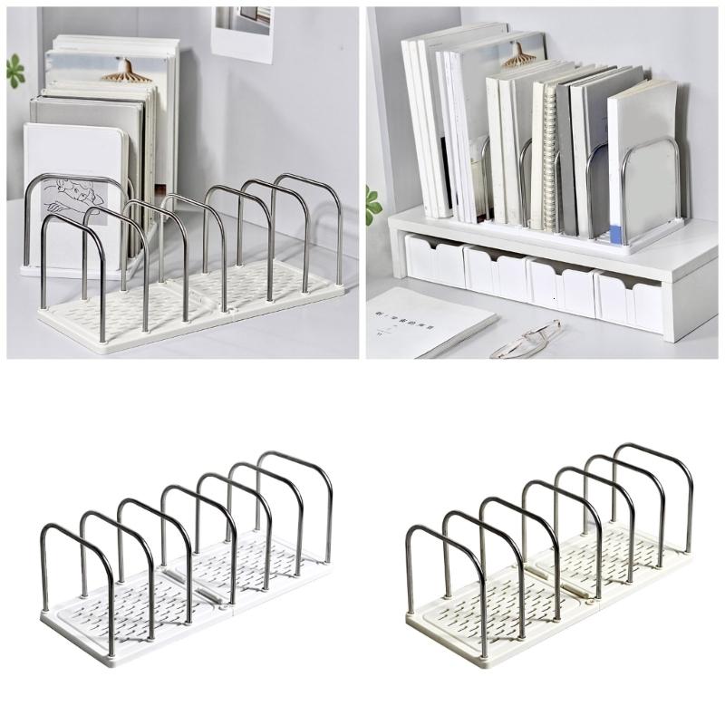 Metal Wire Magazine Stand Bookshelf for Desk 6 Slot File Sorter ...