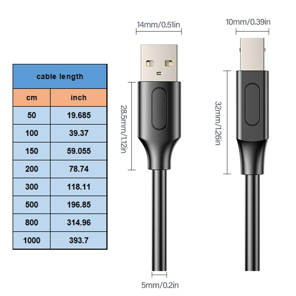 USB Printer Cable USB 2.0 to Type B Printer Cable to Computer High ...