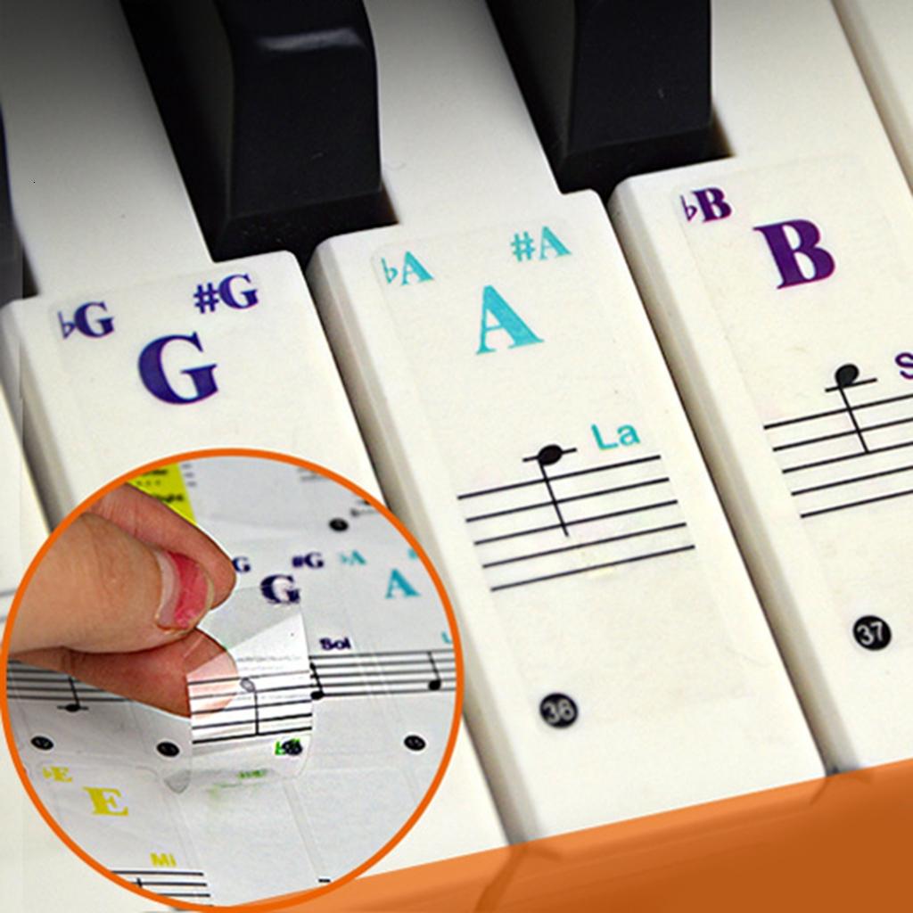Piano Keyboard Stickers for 88/61/49 Keys, Large Letter Piano Stickers ...