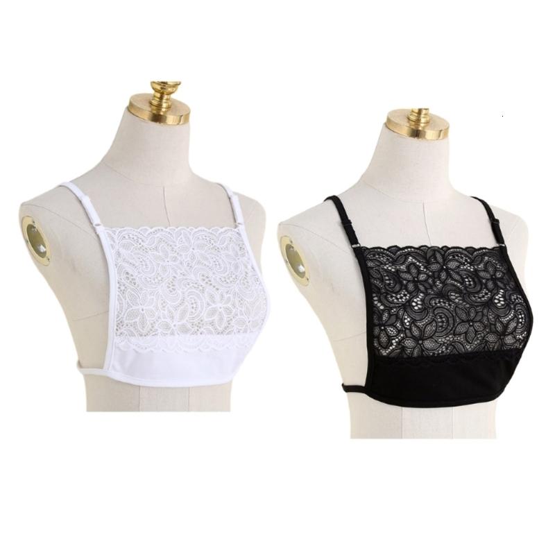 Lace Mock Camisole Bra Wrapped Chest Overlay Modesty Panel Vest for ...