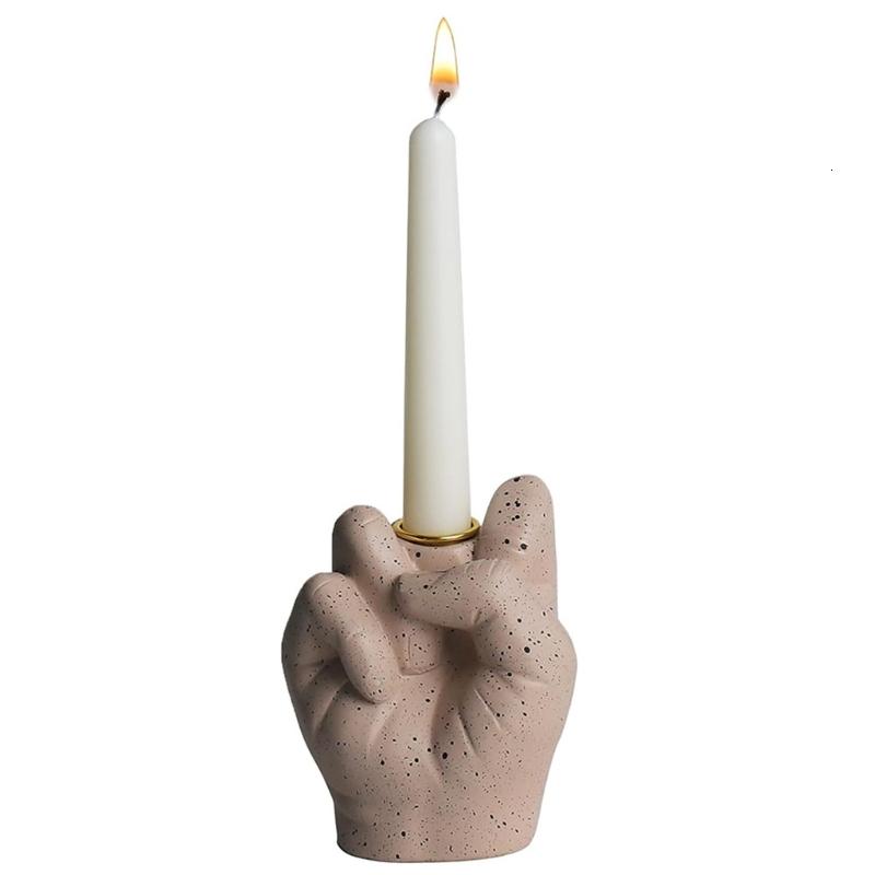 Funny Gestures Candlestick Duck Middle Finger Candle Table Candlelight ...