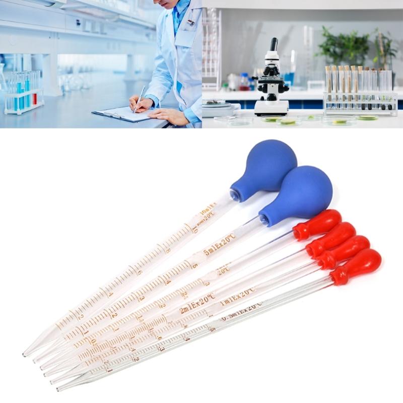 5 Pcs Glass Pipette Dropper 0.5ml, 1ml, 2ml, 3ml, 5ml, 10ml, Liquid ...