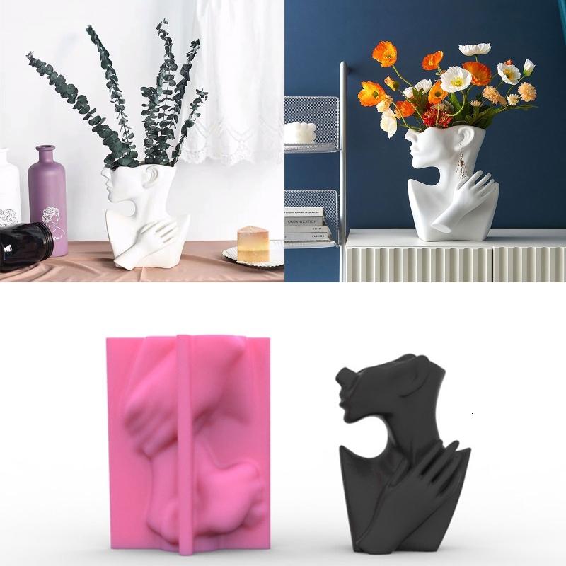 Human Body Half-body Silicone Mold Diy Succulents Concrete Flower Pot ...