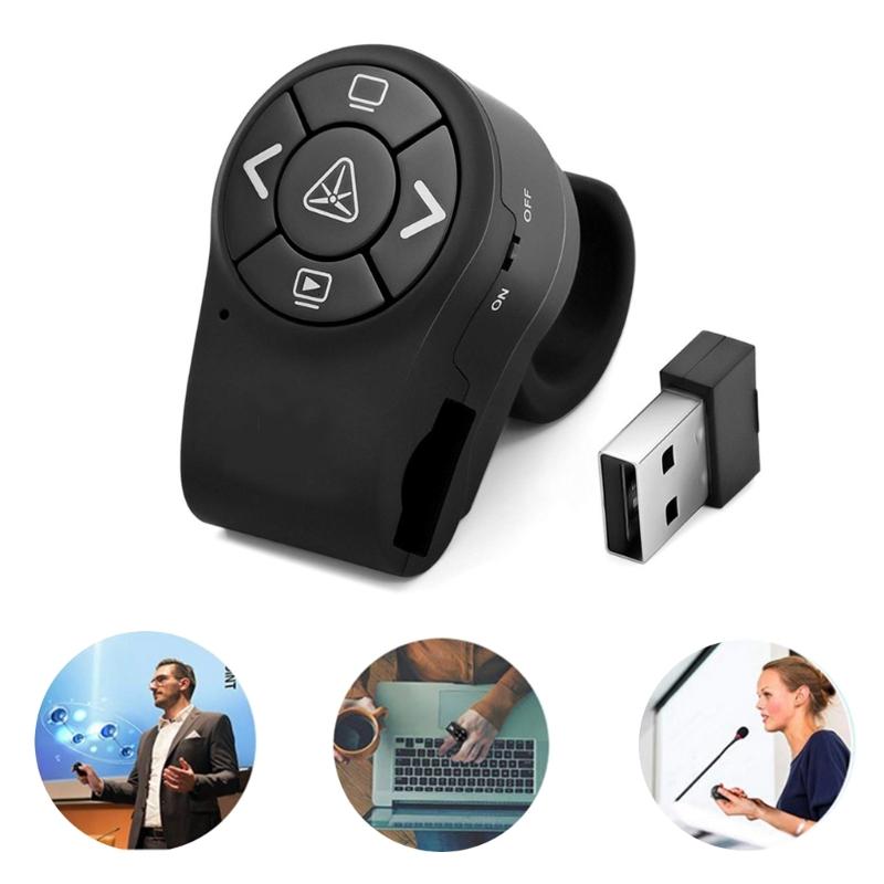 2.4GHz RF Wireless Presenter Finger Ring Presentation Remote for ...