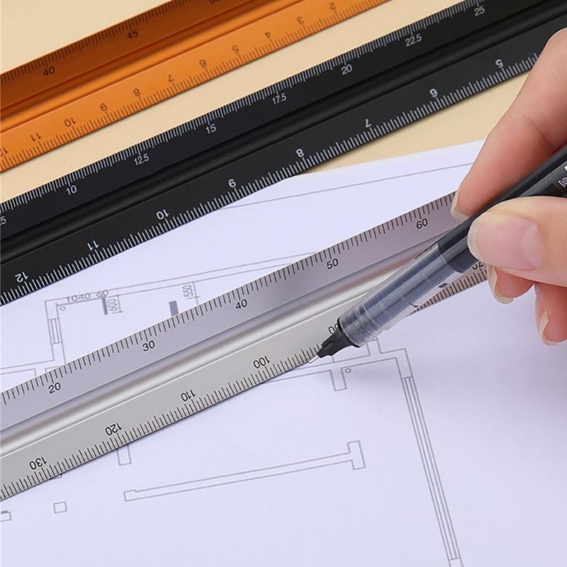 300mm Aluminum Triangular Scale Ruler Architectural Scale Ruler Metal ...