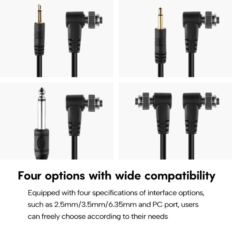 Camera Flash Sync Cable, Professional Coiled Wire 2.5mm 3.5mm 6.35mm PC ...
