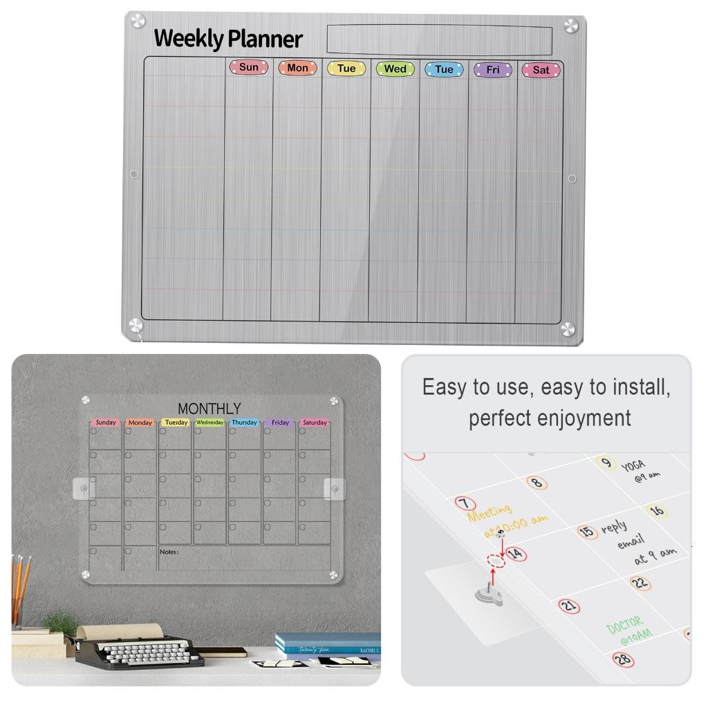 Clear Acrylics Magnetic Checklist Board Weekly Monthly Calendar ...