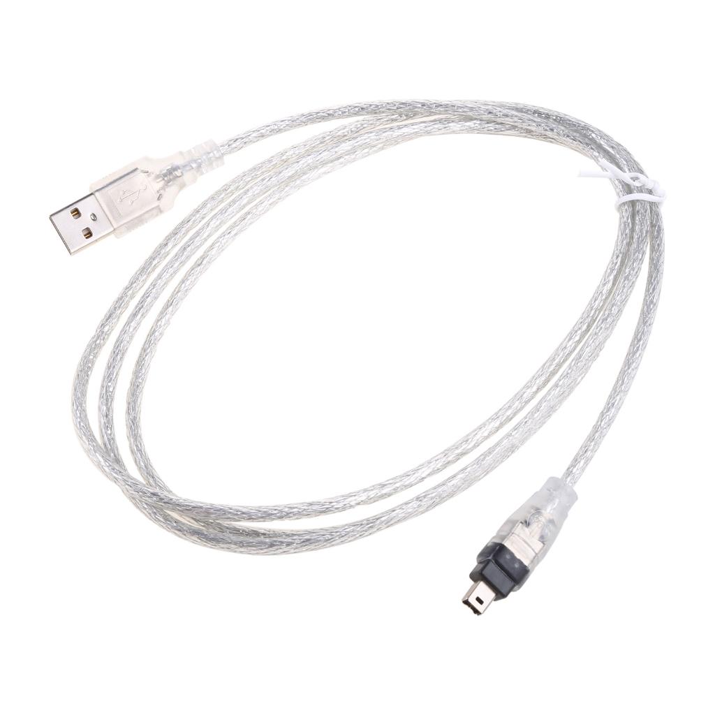 USB Data Cable, iEEE 1394 4 Pin to USB Mini Plug Firewire Cord for Mini ...