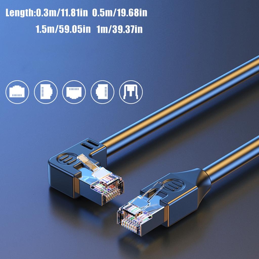Cat5e Ethernet Networking Cable Right Angle RJ45 Connectors Copper ...